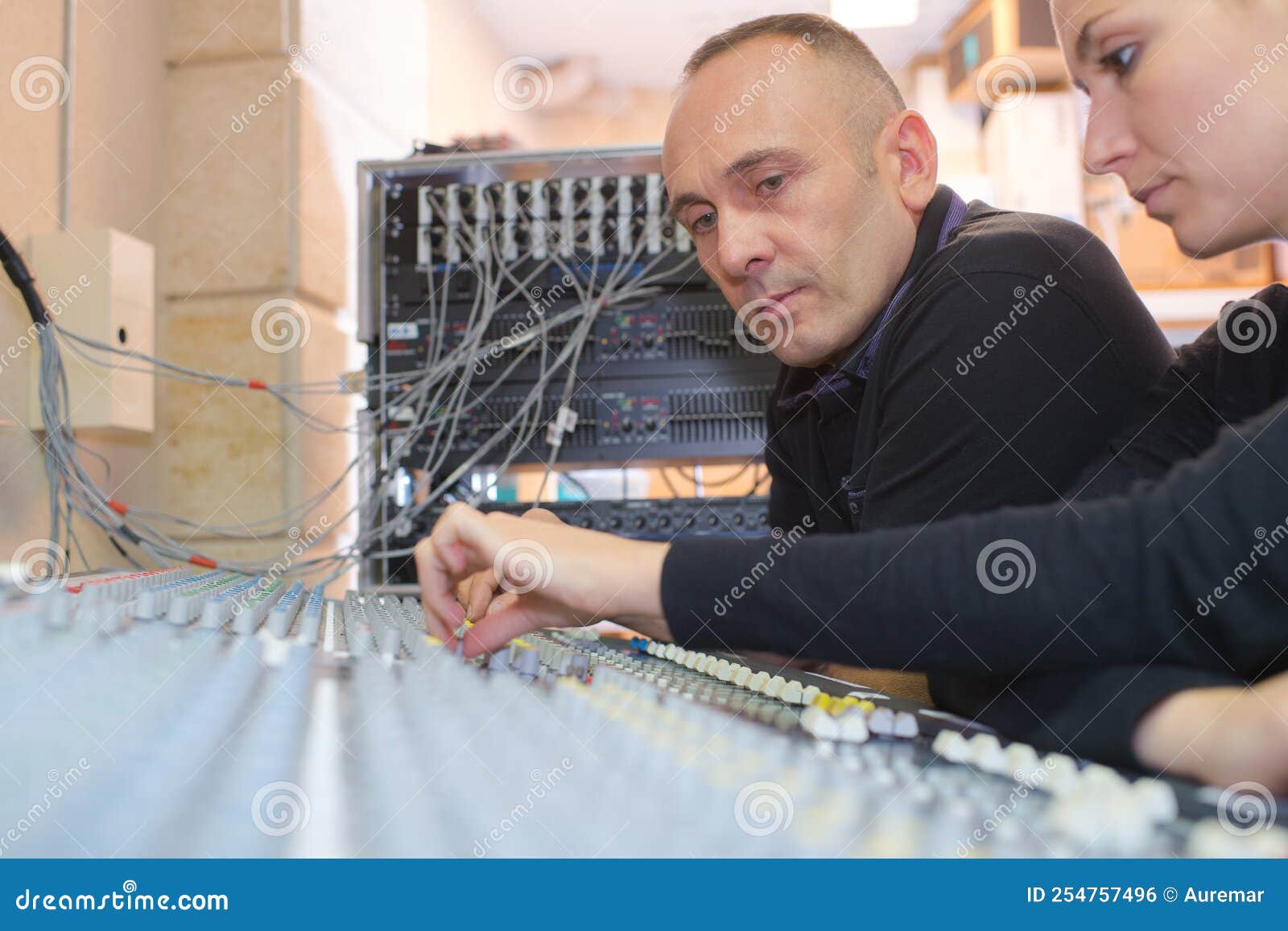 Portrait Studio Mixer Staff Stock Photo - Image of acoustic, radio ...