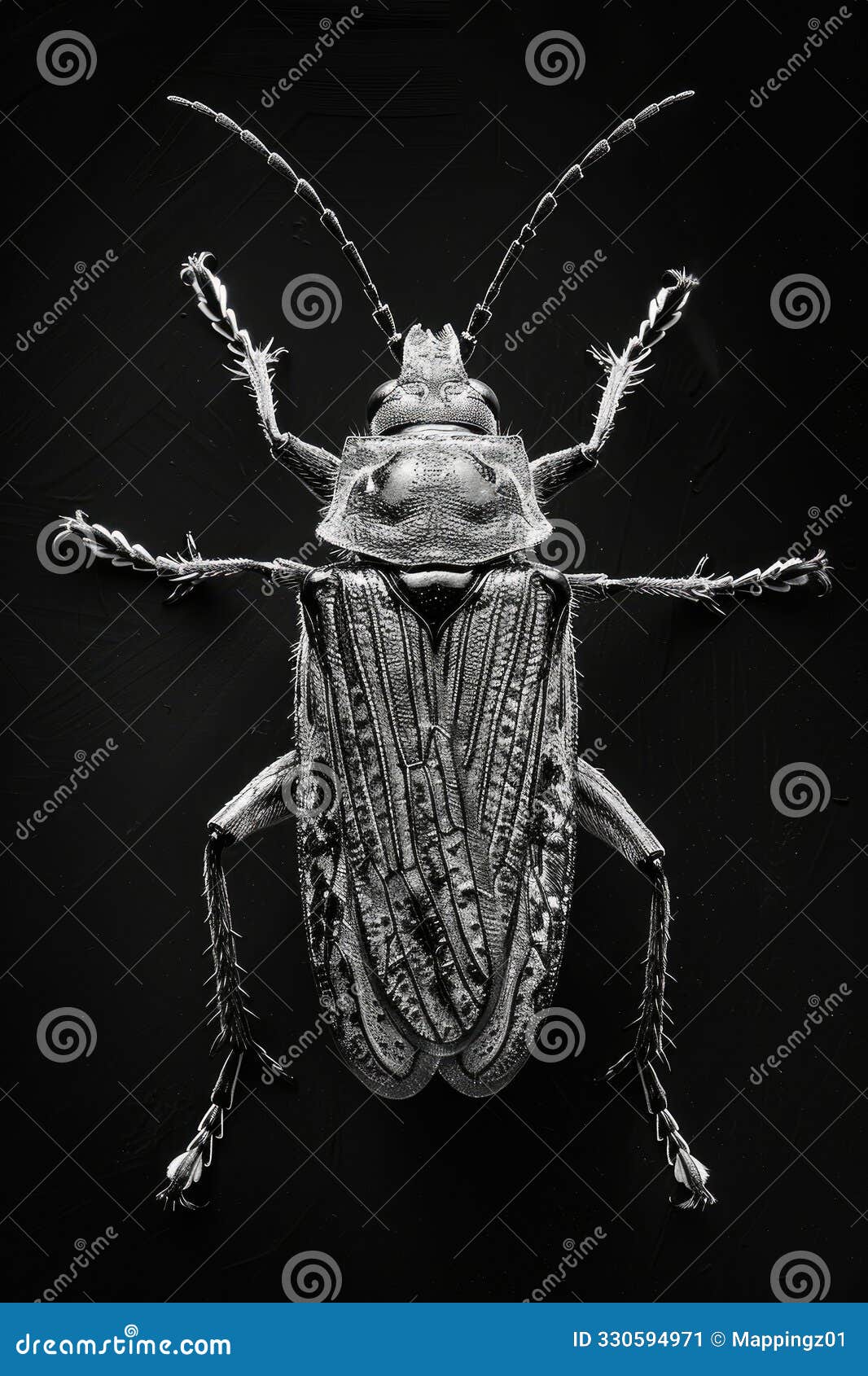Portrait Studio Photograph of Bug Black and White Stock Illustration ...