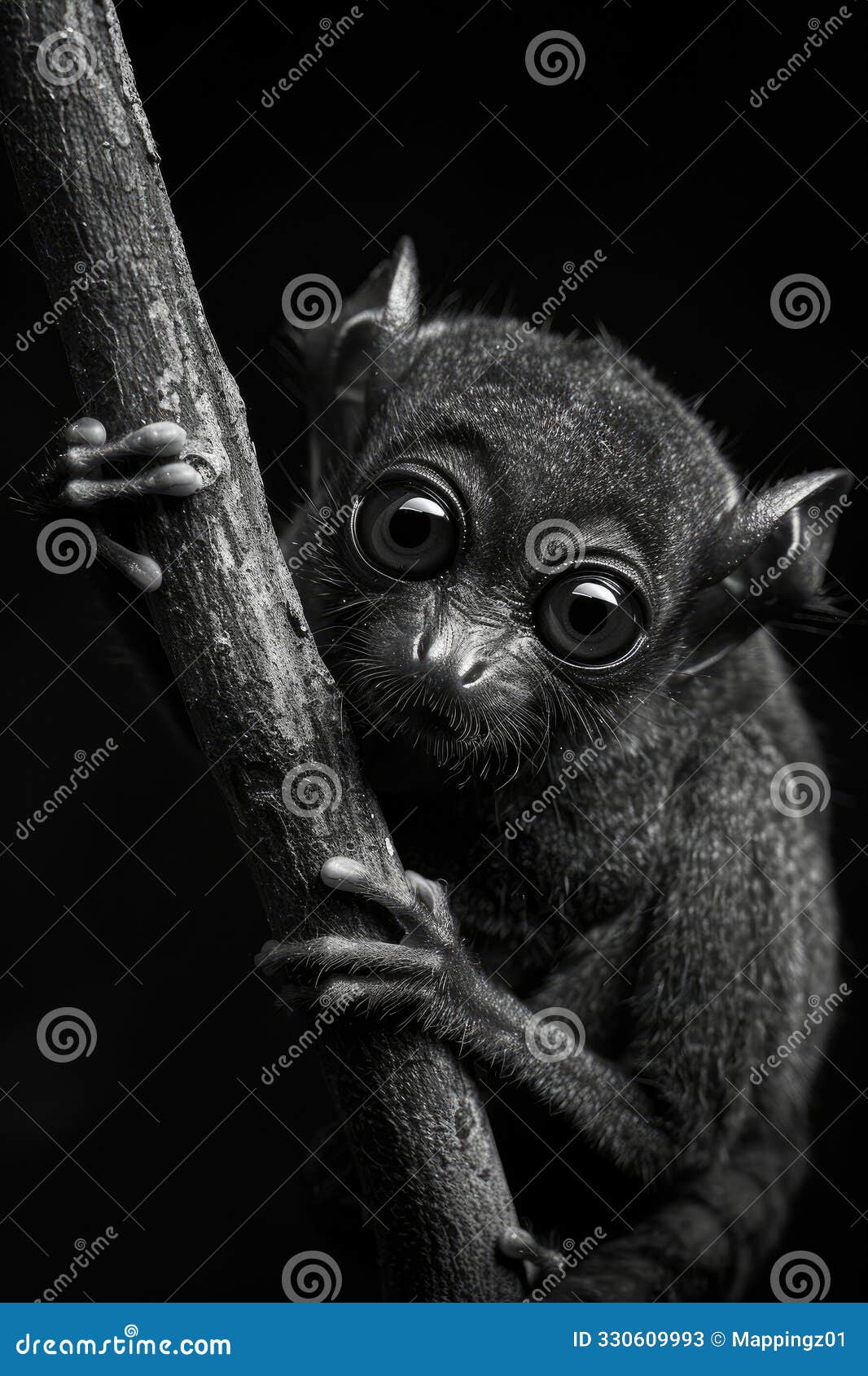 Portrait Of Tarsier Monkey Hipster On Background Vector Illustration ...