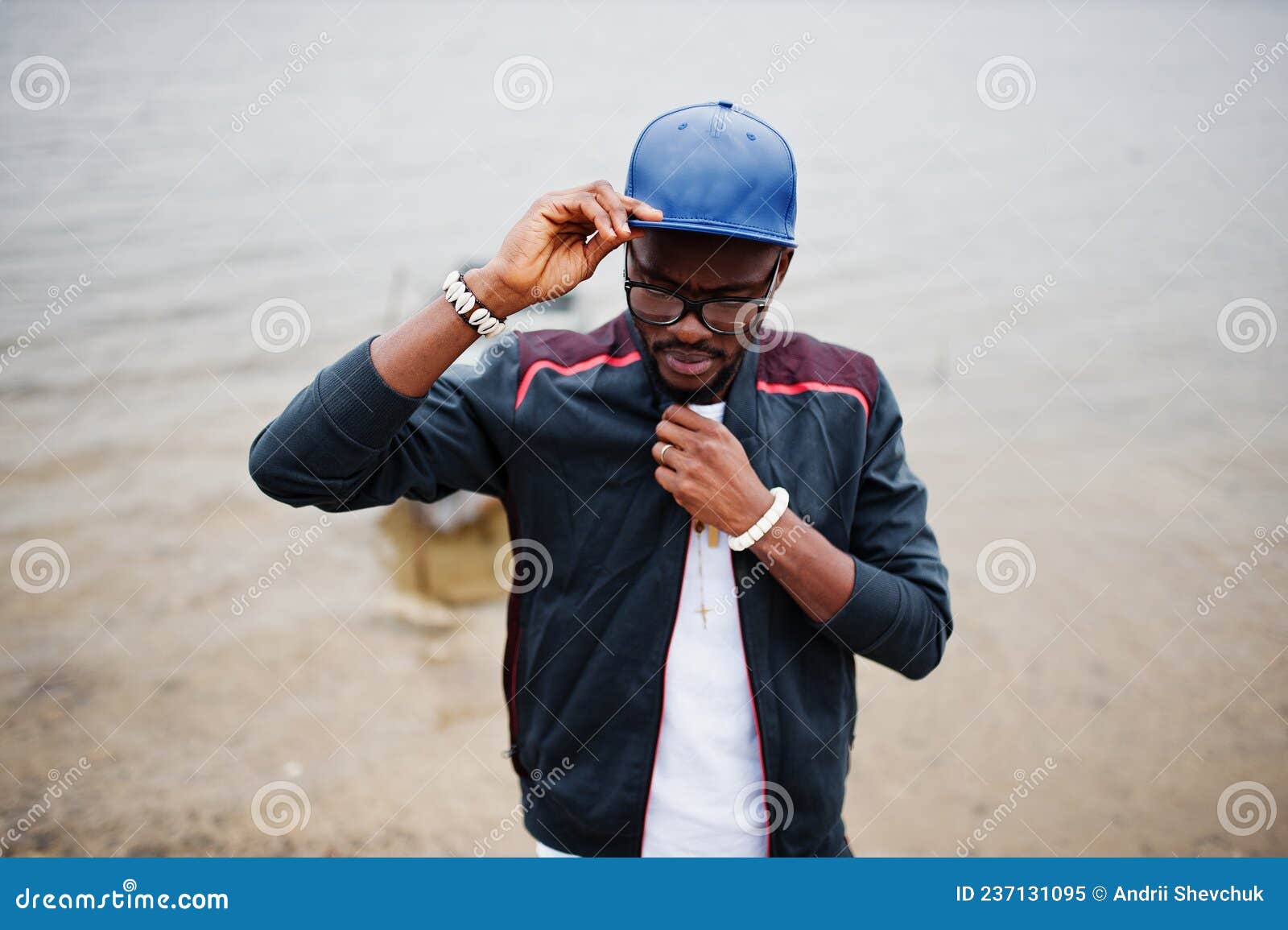 Portrait Of Stylish African American Man On Sportswear Stock Image