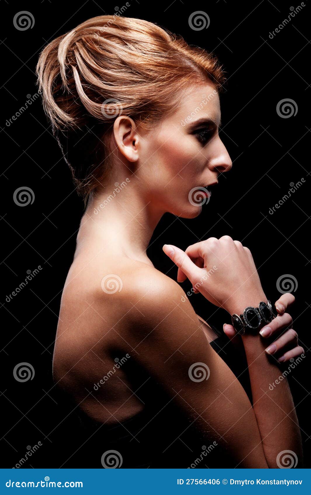 Portrait of Stylish Model with Hairdo Stock Photo - Image of vogue ...