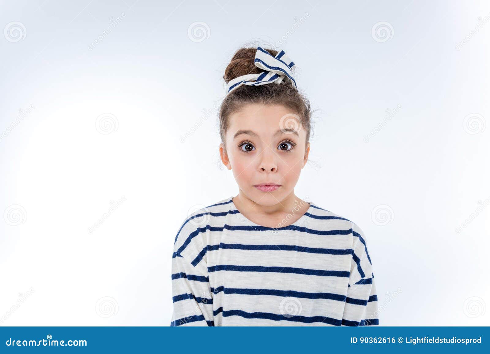 Portrait of Stylish Scared Girl Stock Photo - Image of childhood ...