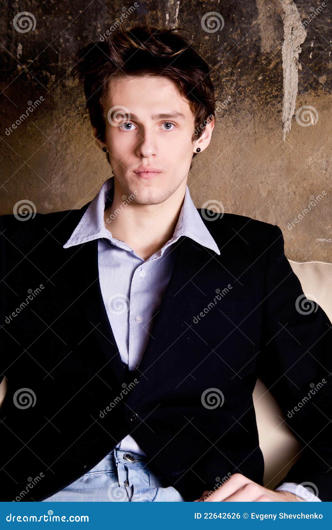 Portrait of Stylish Young Man Stock Photo - Image of comfortable, good ...