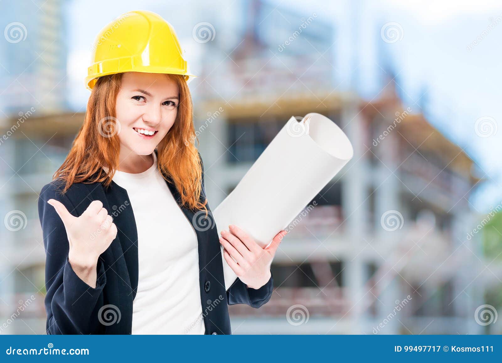 Portrait of a Successful Architect with Drawings Stock Image - Image of ...