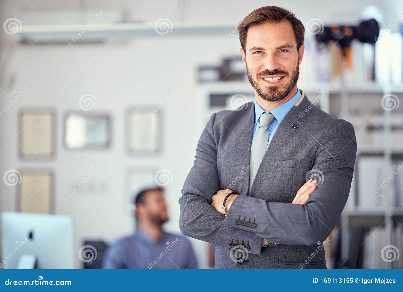 Portrait of Business Man at Office Stock Image - Image of executive ...