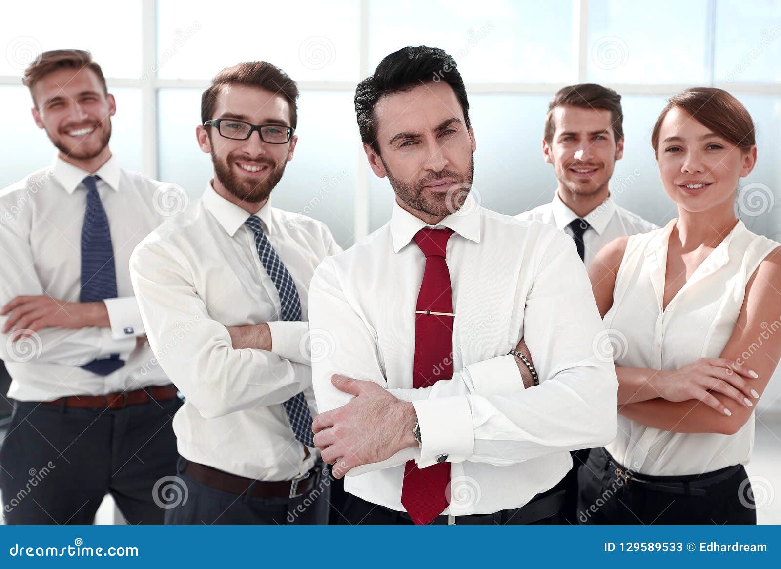 Portrait of a Successful Business Team Stock Image - Image of leader ...