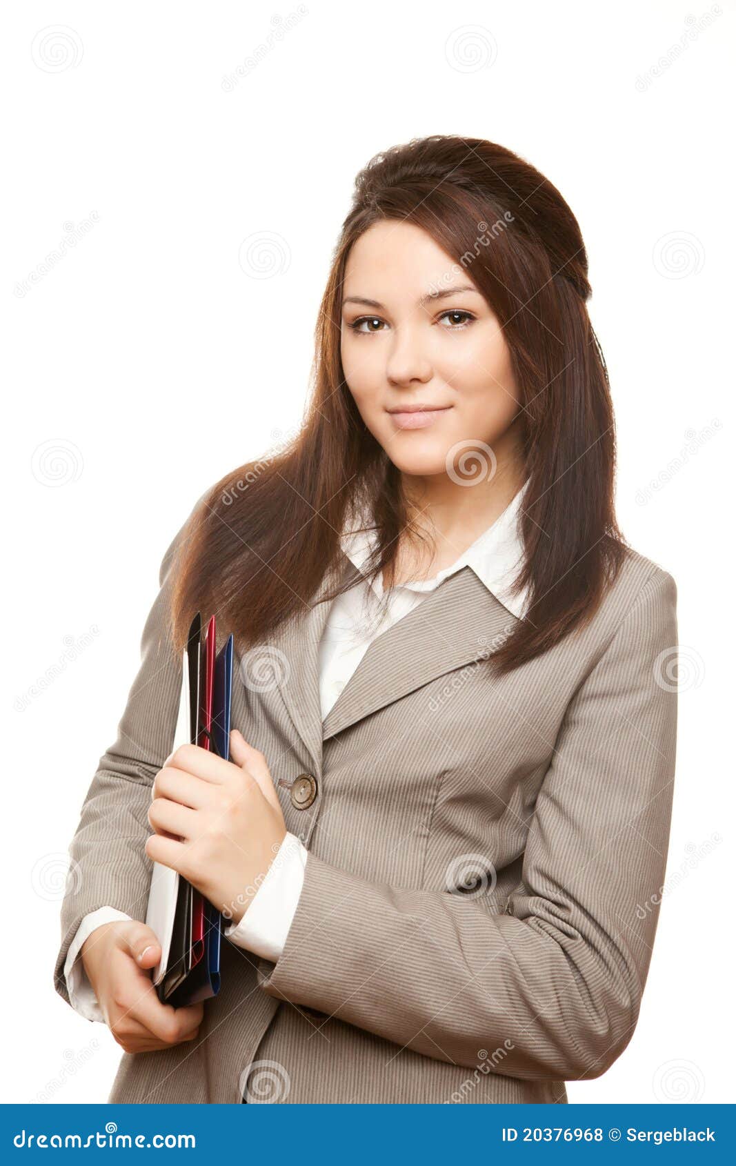 Portrait Successful Business Woman with Documents Stock Photo - Image ...