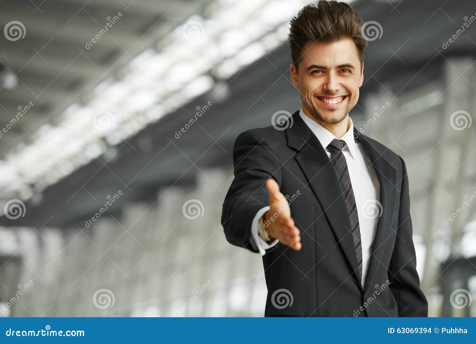 Portrait of a Successful Businessman Giving a Hand Stock Photo - Image ...