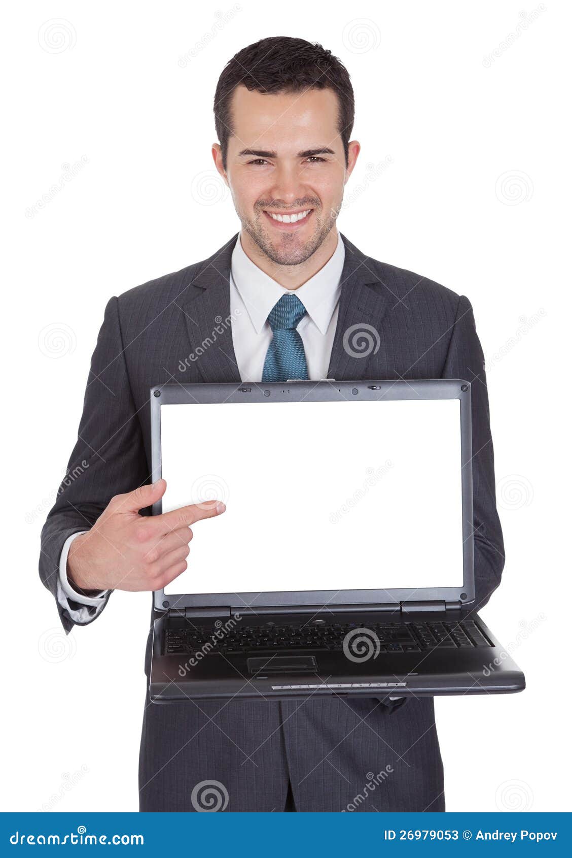 Portrait of Successful Businessman with Laptop Stock Image - Image of ...