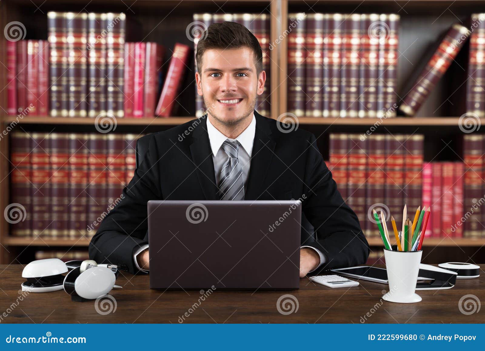 Portrait of a Successful Male Accountant Stock Photo - Image of laptop ...