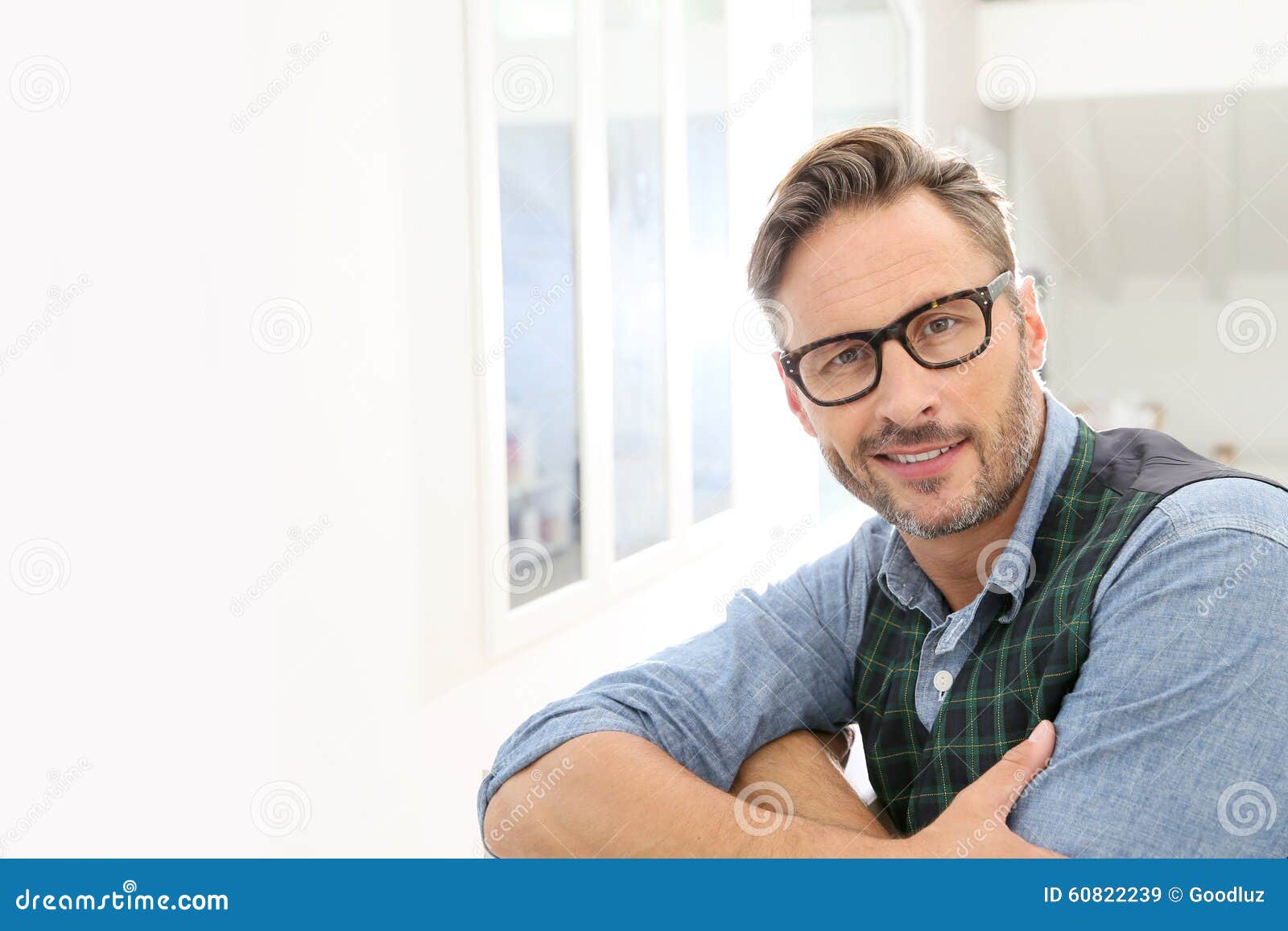 Portrait of Successful Man at Office Stock Image - Image of looking ...