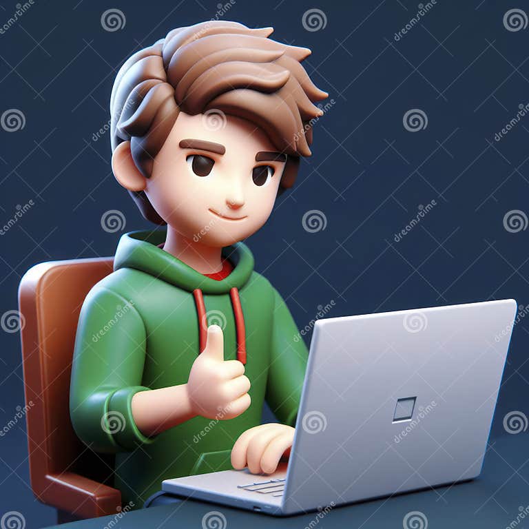 Portrait of Successful Programmer 3d Character, Game Developer or Coder ...