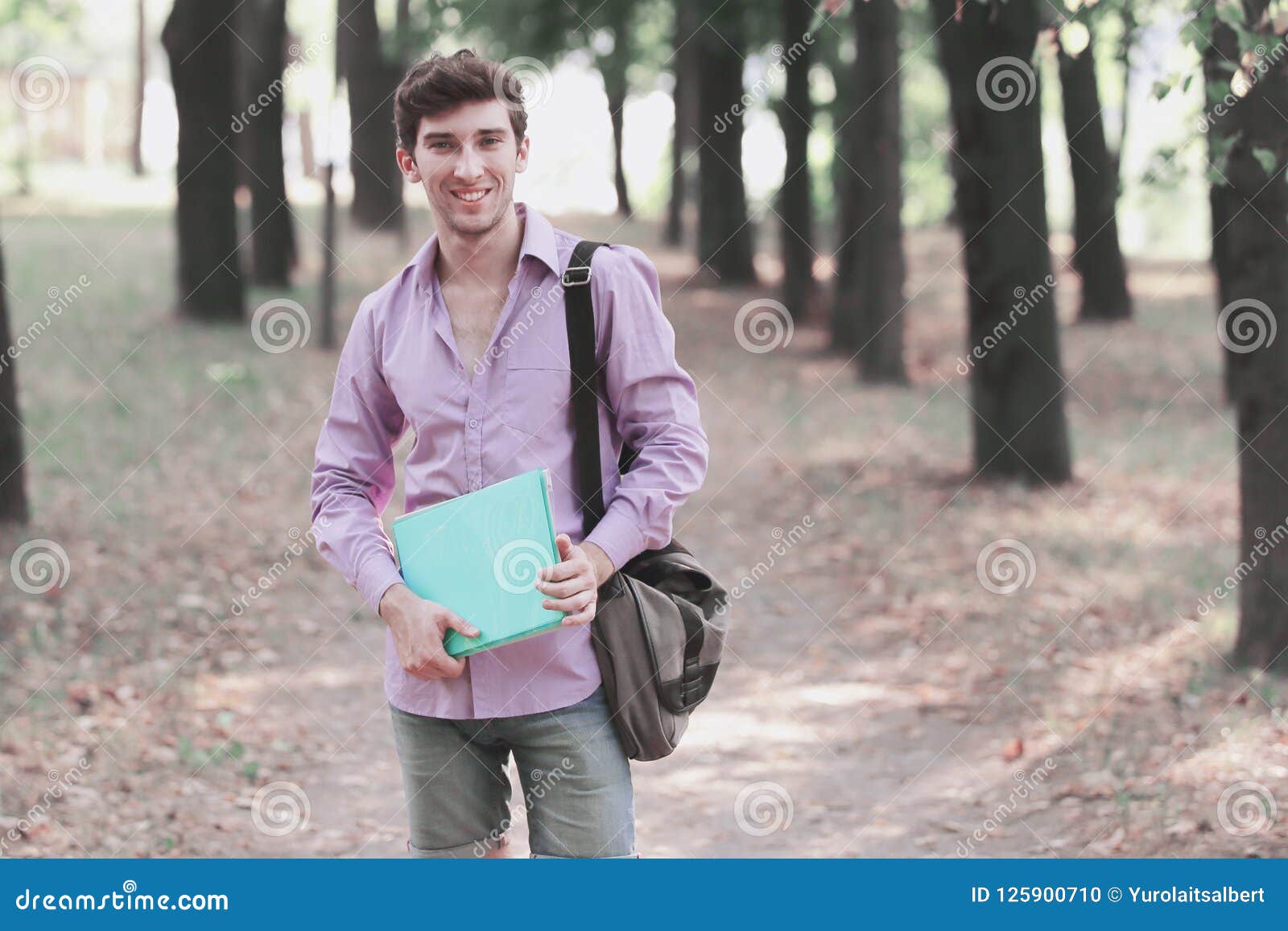 Portrait of a Successful Student Guy in a City Park Stock Photo - Image ...
