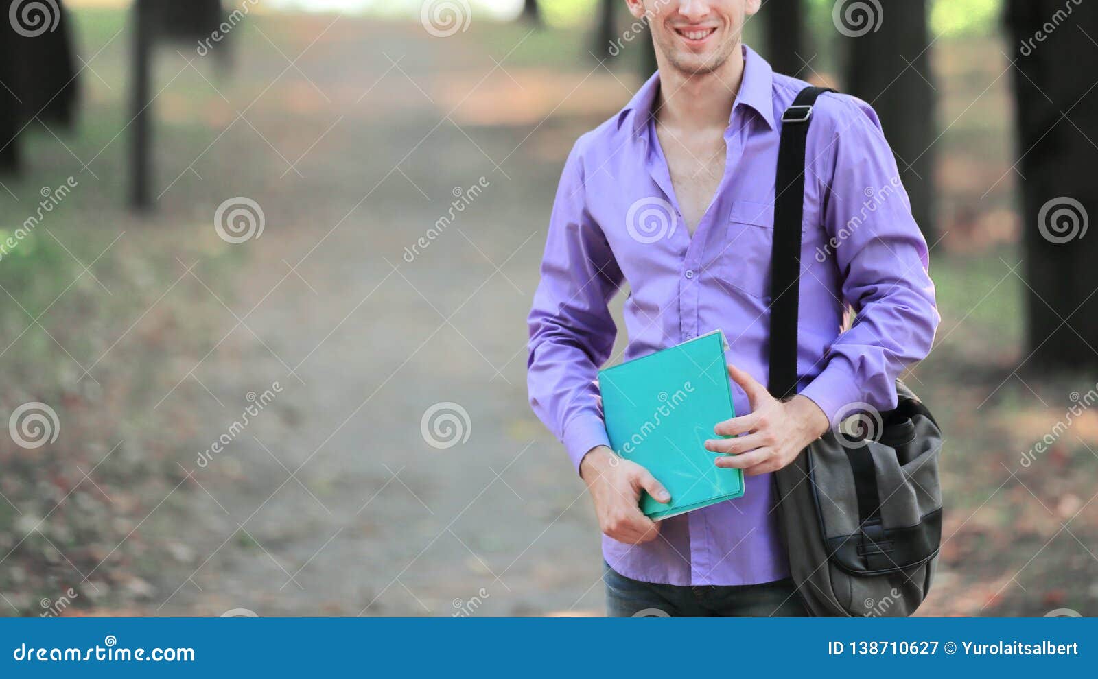 Portrait of a Successful Student Guy in a City Park Stock Image - Image ...