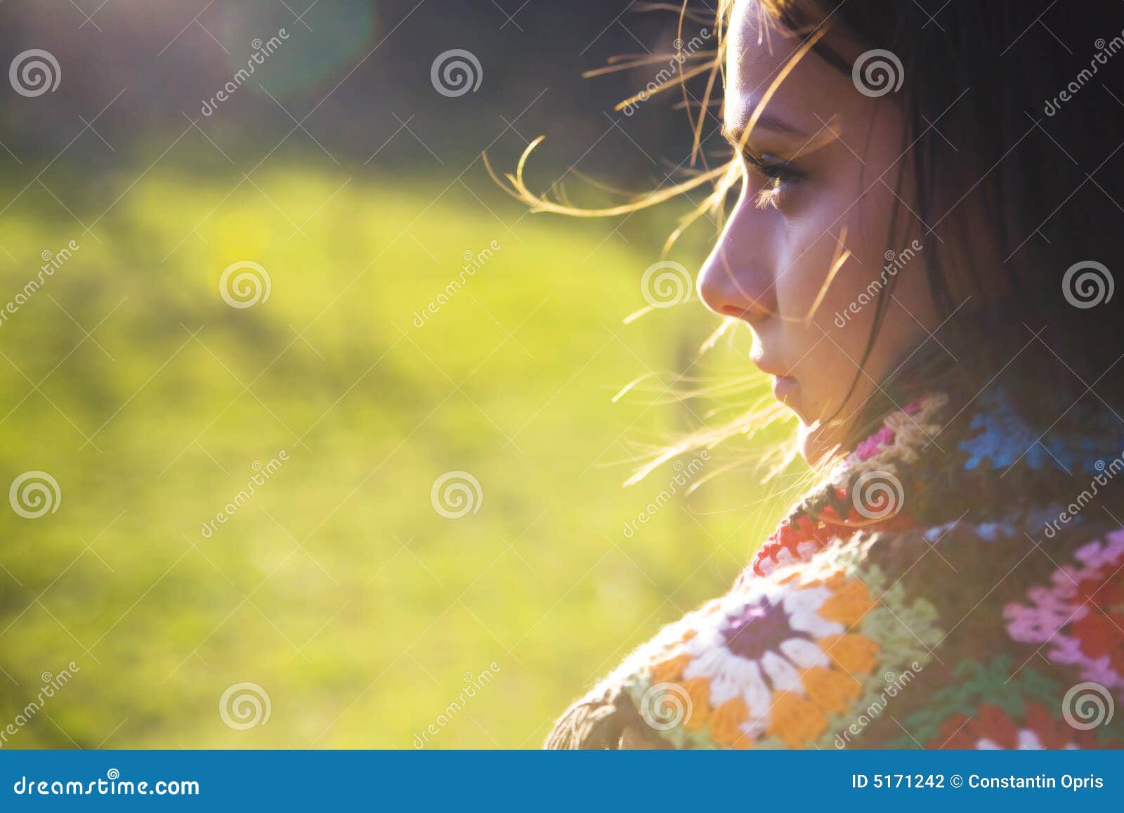 Portrait in sunlight stock photo. Image of contemplation - 5171242
