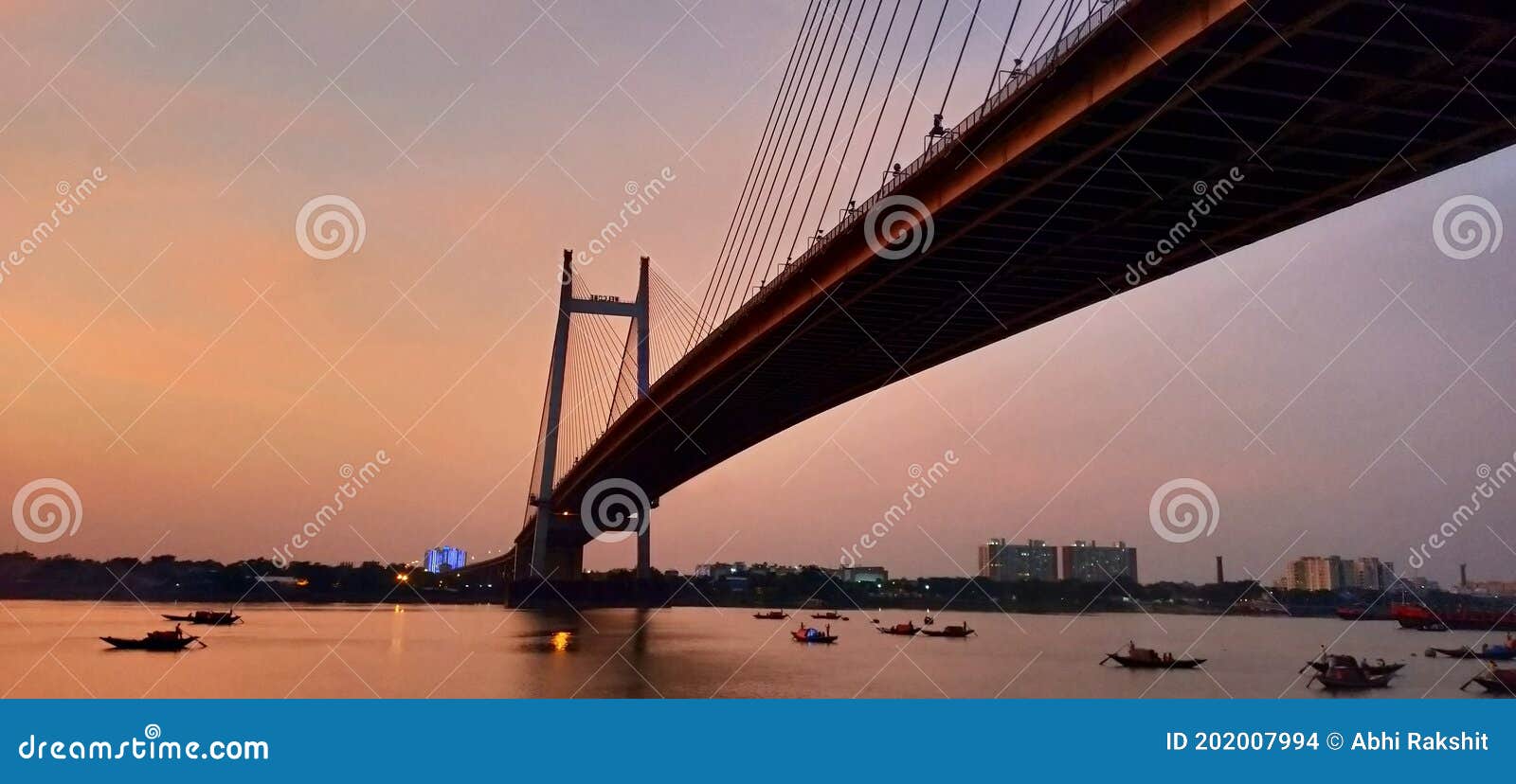 Portrait Sunset View of Bali Bridge Stock Photo - Image of bridge ...