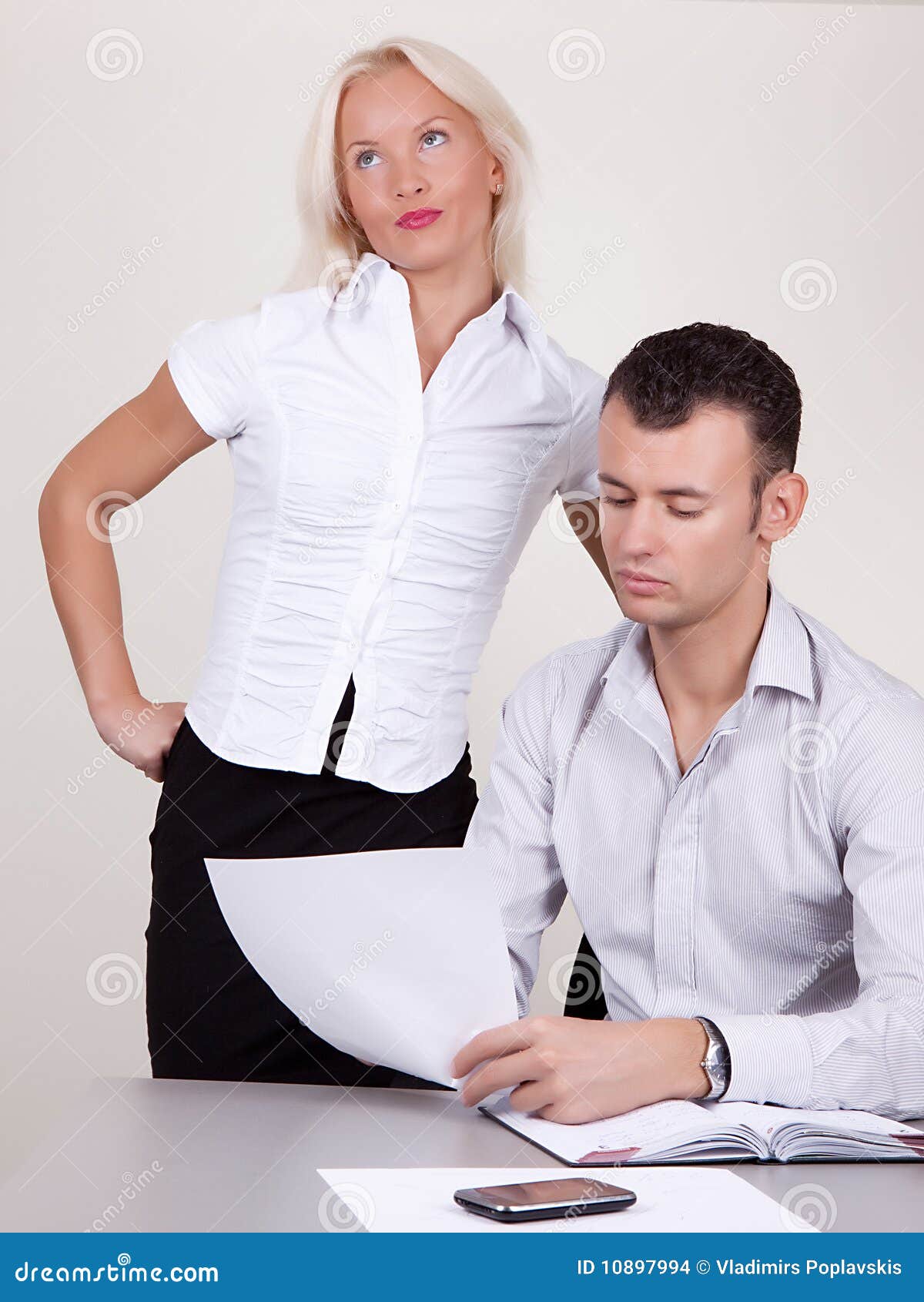 Portrait of Supervisor and Flirty Secretary Stock Photo - Image of ...