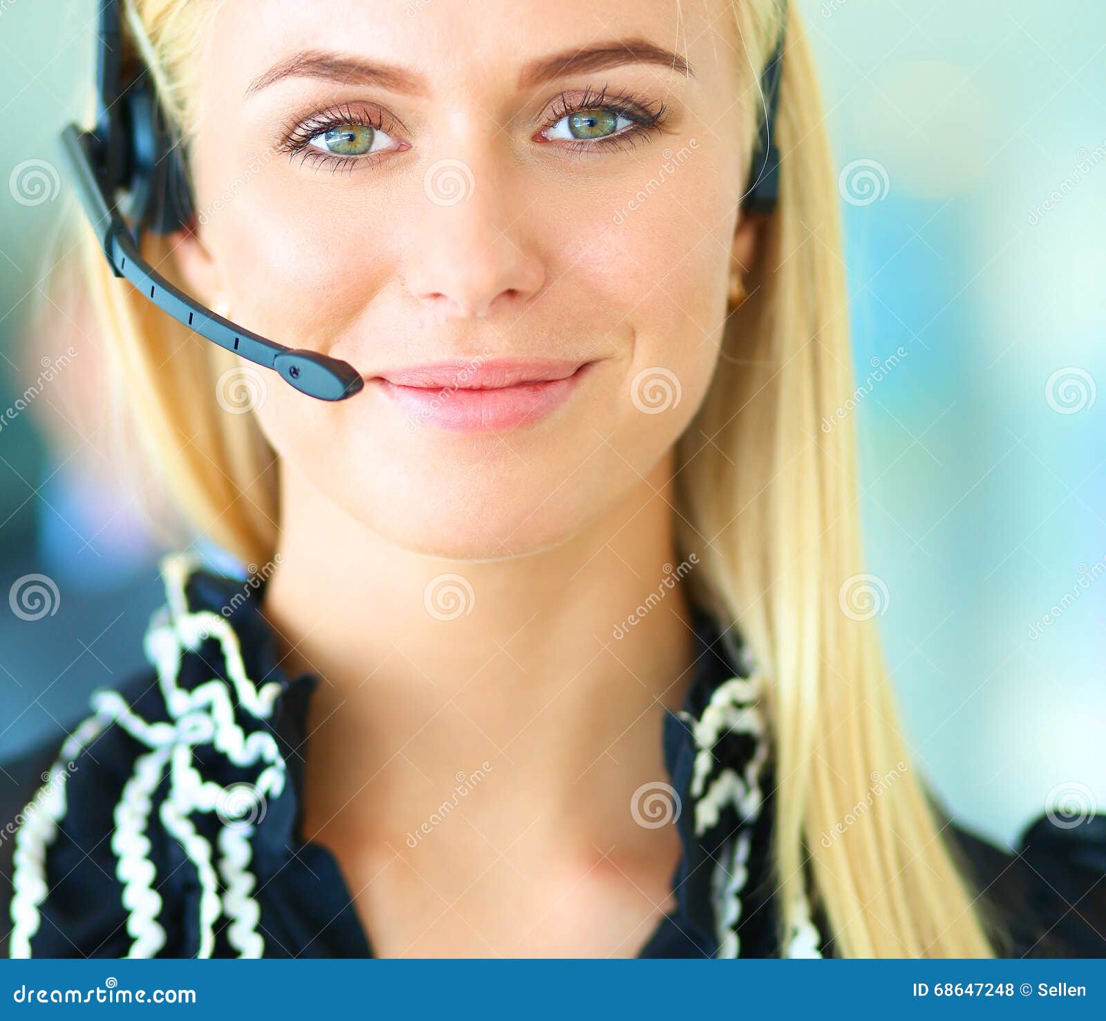 Portrait of Support Phone Operator with the Headset Stock Photo - Image ...