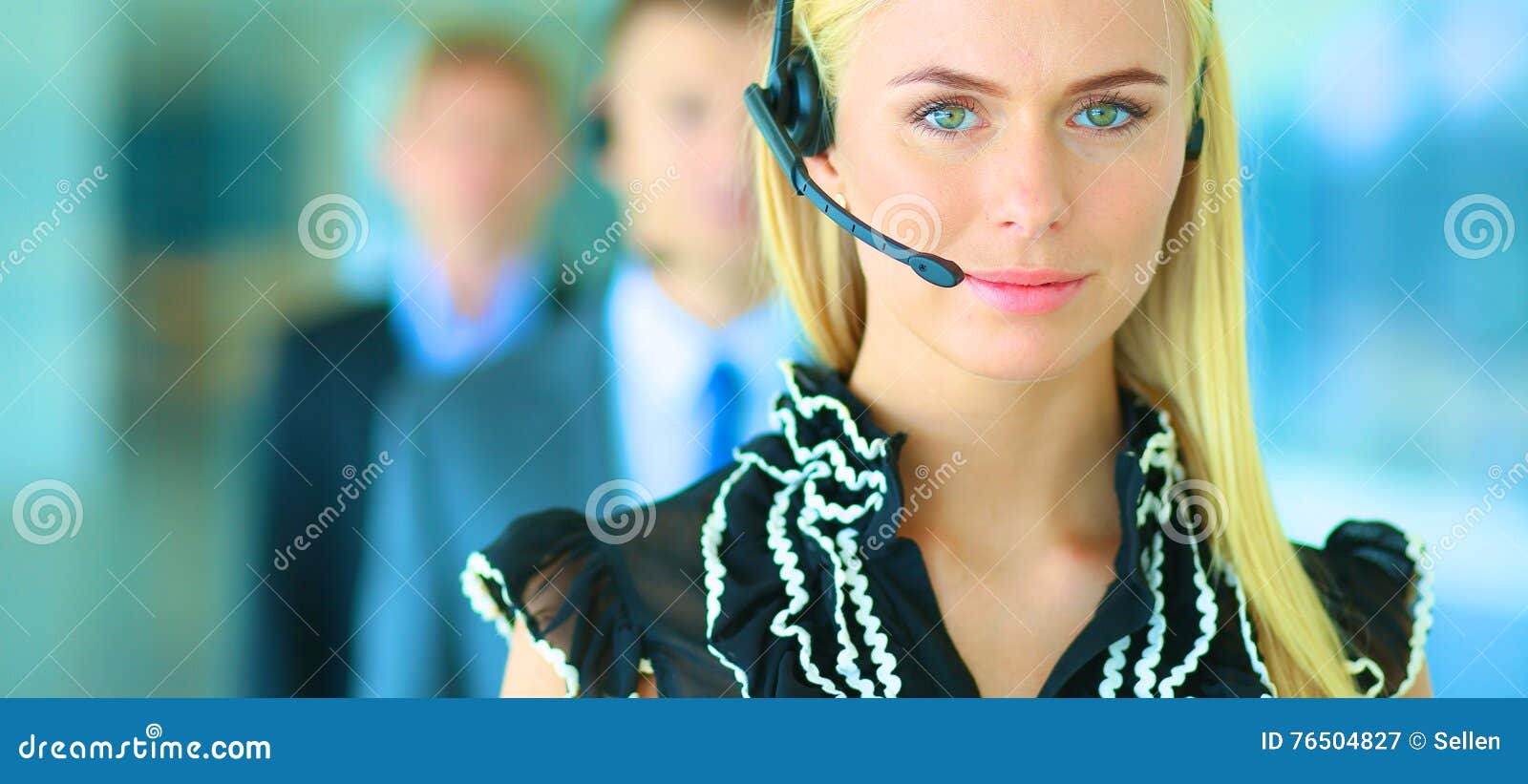 Portrait of Support Phone Operator with the Headset Stock Image - Image ...