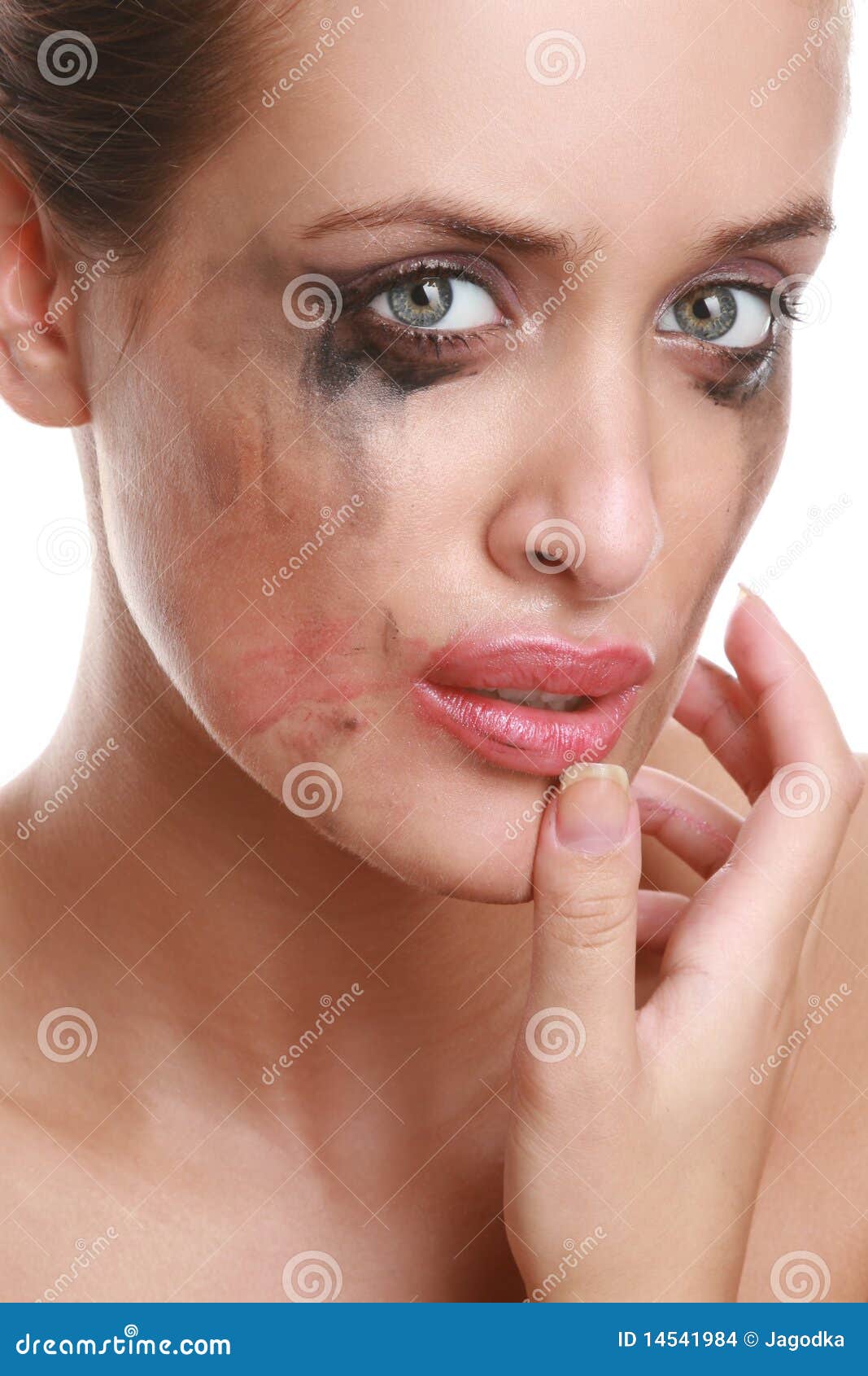 Portrait of the Suppressed Girl Stock Photo - Image of makeup, face ...