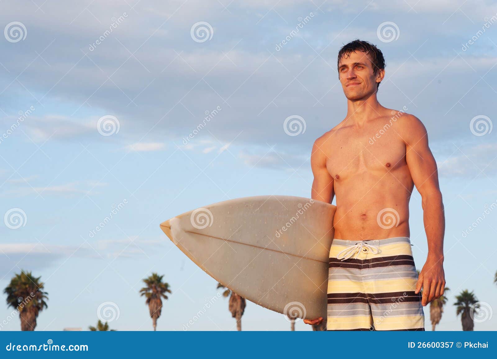 Portrait of a Surfer on the Beach Stock Image - Image of portrait ...
