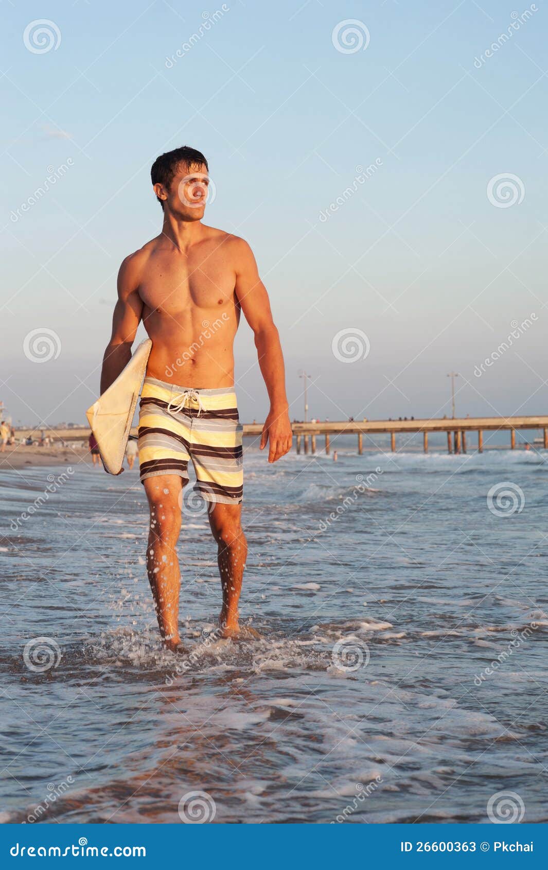 Portrait of a Surfer on the Beach Stock Image - Image of model, person ...