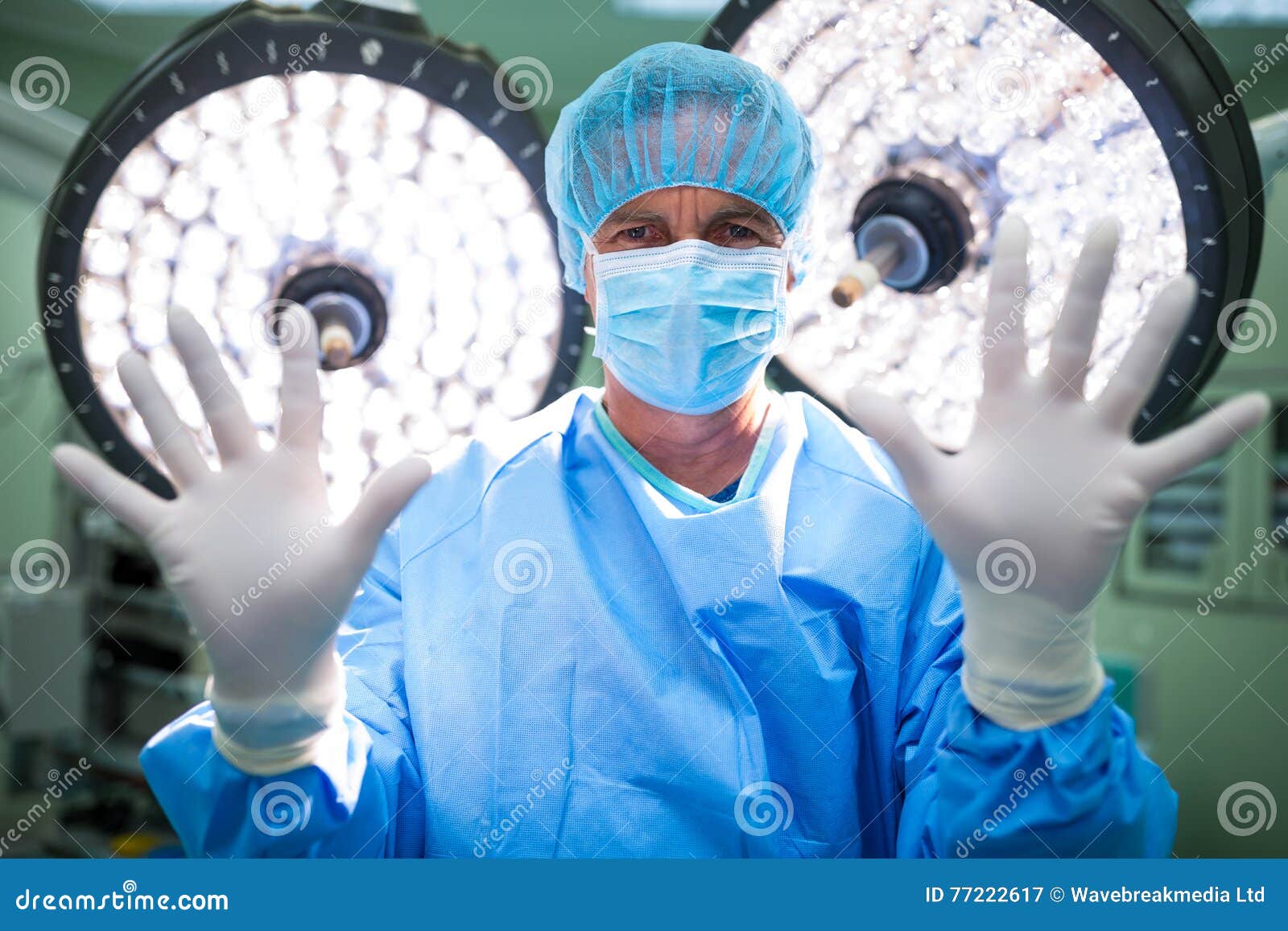 Portrait of Surgeon Preparing for Operation in Operation Room Stock ...