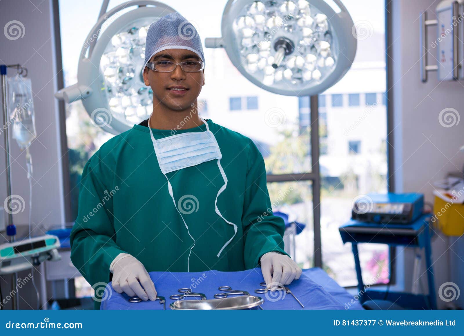 Portrait of Surgeon Standing in Operation Room Stock Image - Image of ...