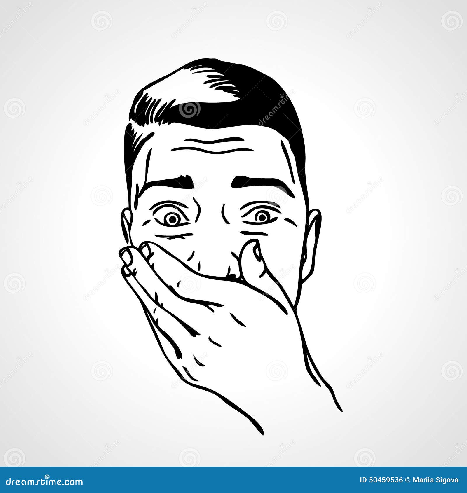 Portrait of Surprised or Amazed Man. Vector Illustration Stock Vector ...