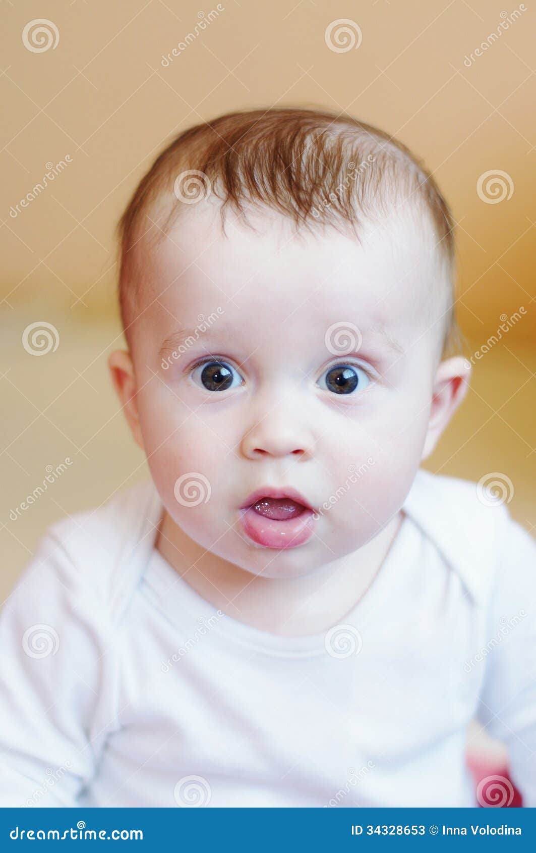 Portrait of surprised baby stock image. Image of caucasian - 34328653