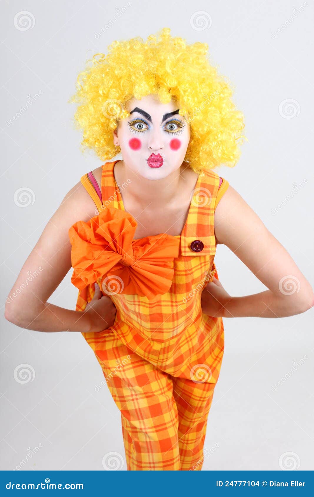 Portrait of Surprised Clown with Bow Stock Photo - Image of birthday ...