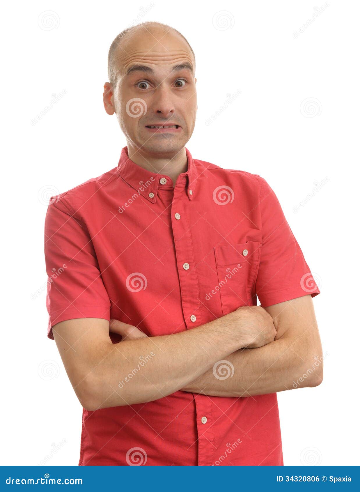 Portrait of surprised man stock photo. Image of isolated - 34320806