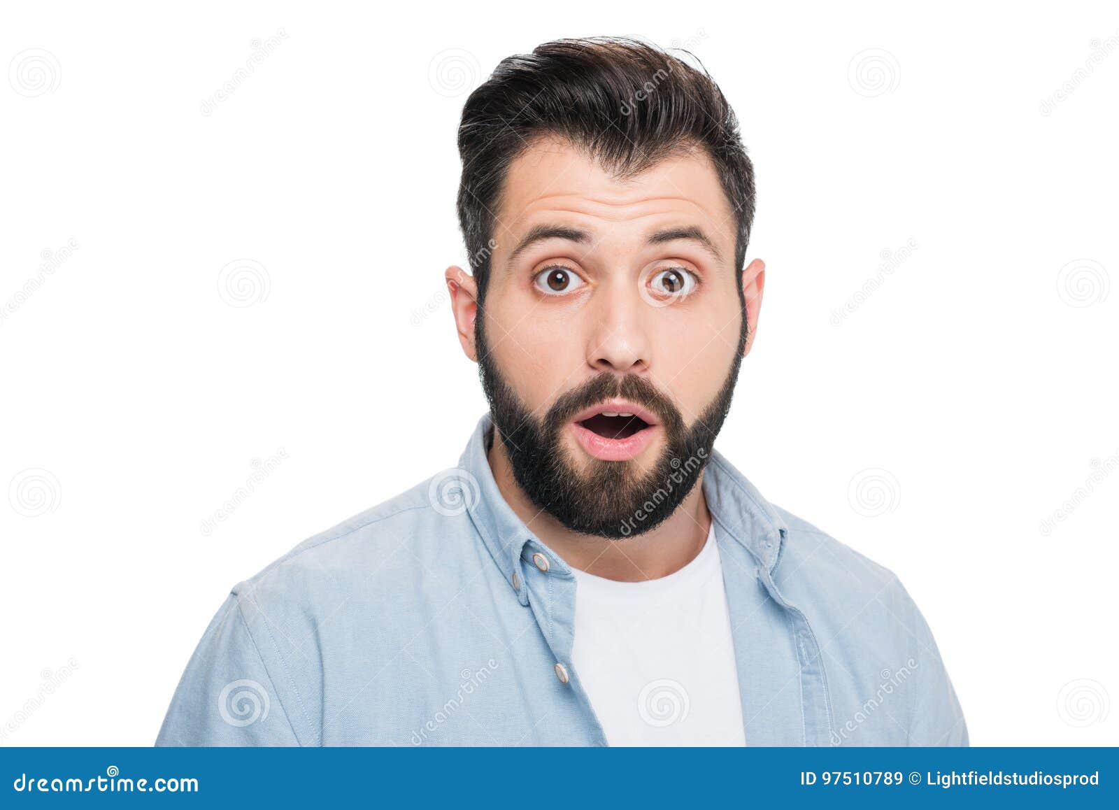 Portrait of Surprised Man Looking at Camera Stock Image - Image of ...