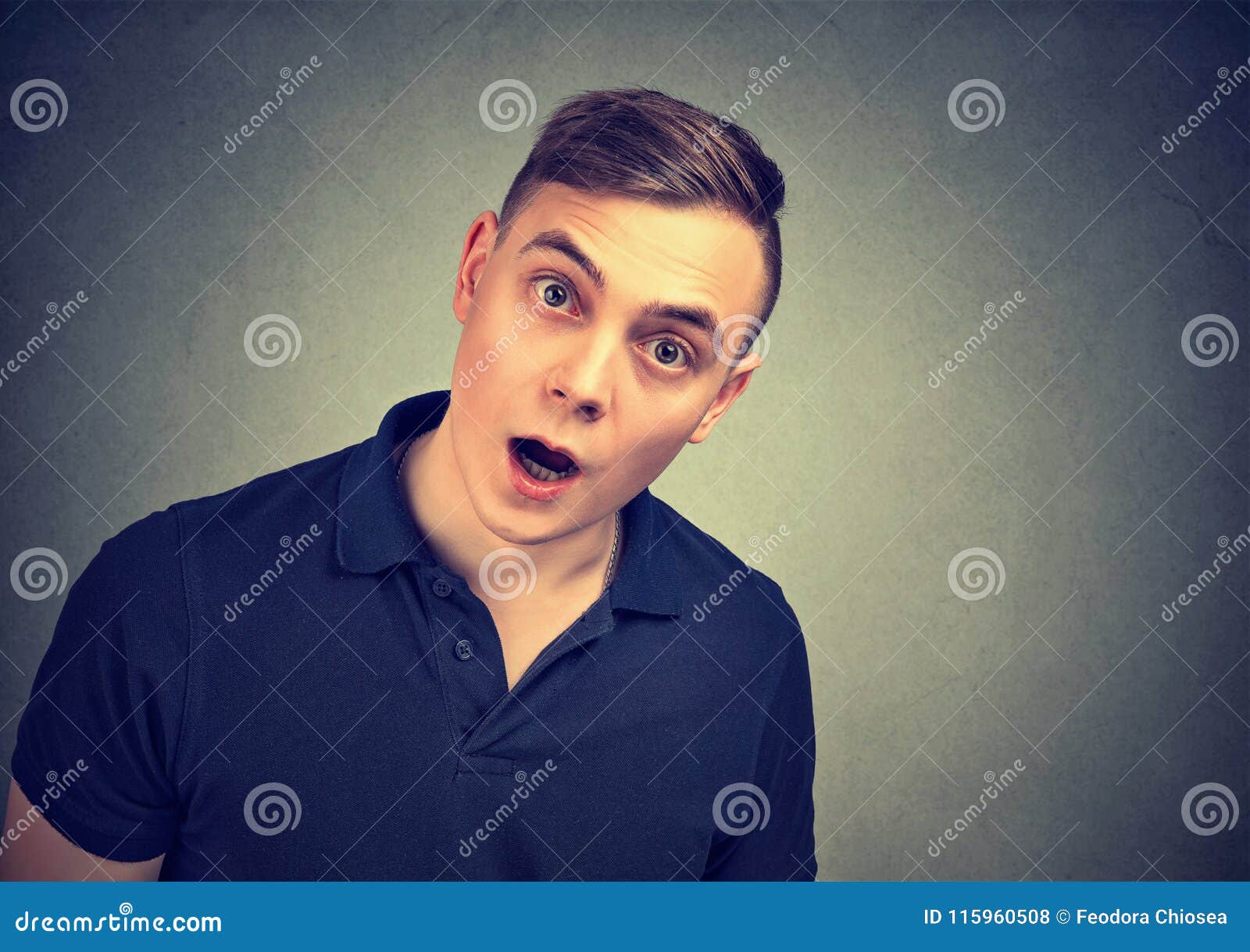 Portrait of a Surprised Man Stock Photo - Image of surprised, mouth ...