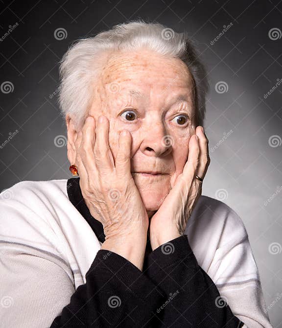 Portrait of Surprised Old Woman Stock Image - Image of people, woman ... Portrait of Surprised Old Woman Stock Image - Image of people, woman ...