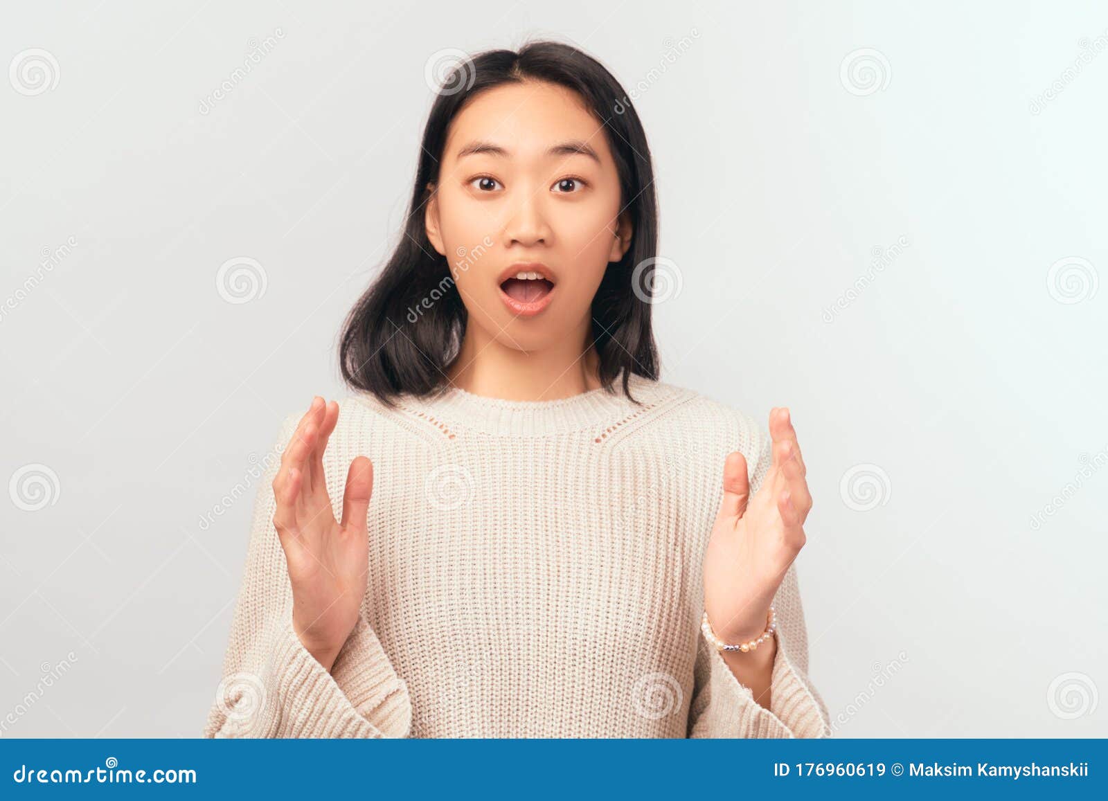 Portrait of Surprised Woman Impressed by Big Size Stock Image - Image ... Portrait of Surprised Woman Impressed by Big Size Stock Image - Image ...