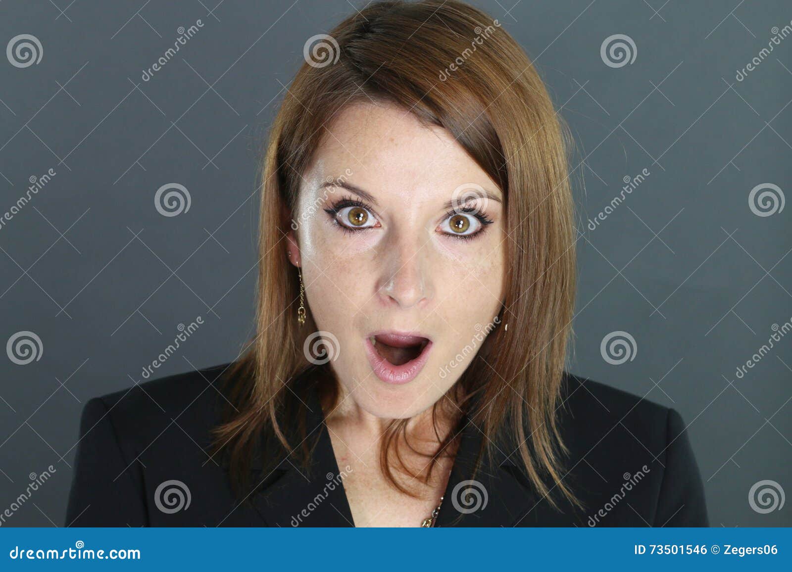 Portrait of a Surprised Woman Stock Photo - Image of open, mouth: 73501546