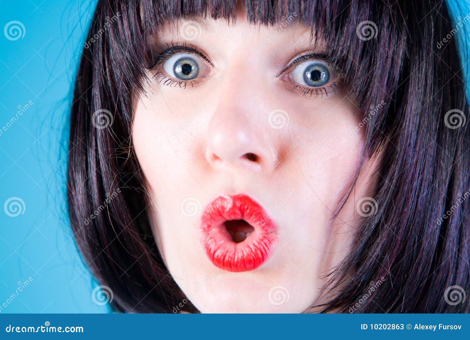 Portrait of a Surprised Young Lady Stock Image - Image of hairstyle ...