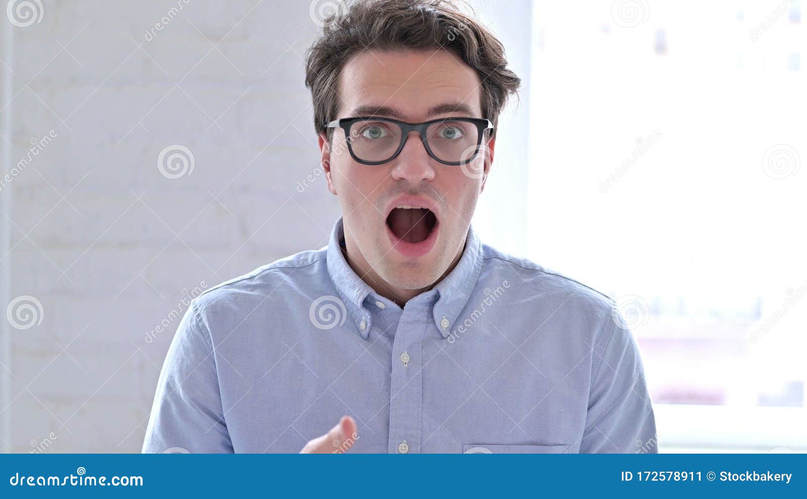 The Portrait of Surprised Young Man in Shock Stock Image - Image of ...
