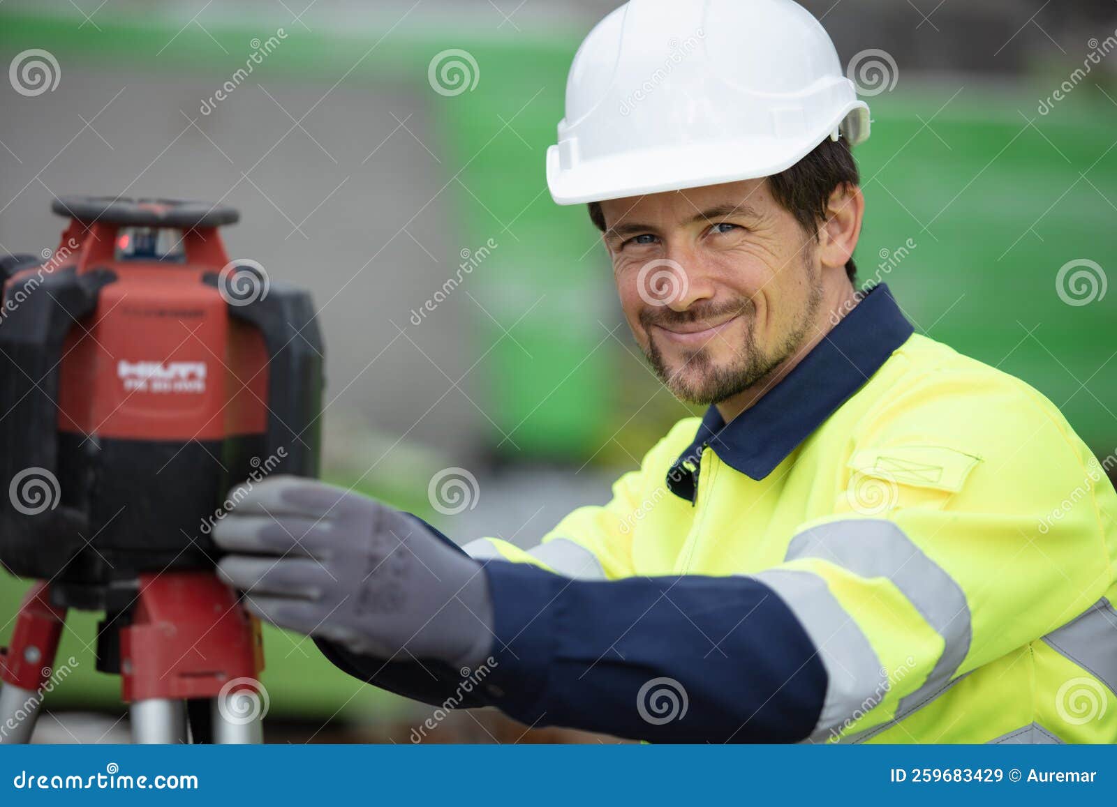 Portrait Surveyor Next To Theodolite Machine Stock Image - Image of ...