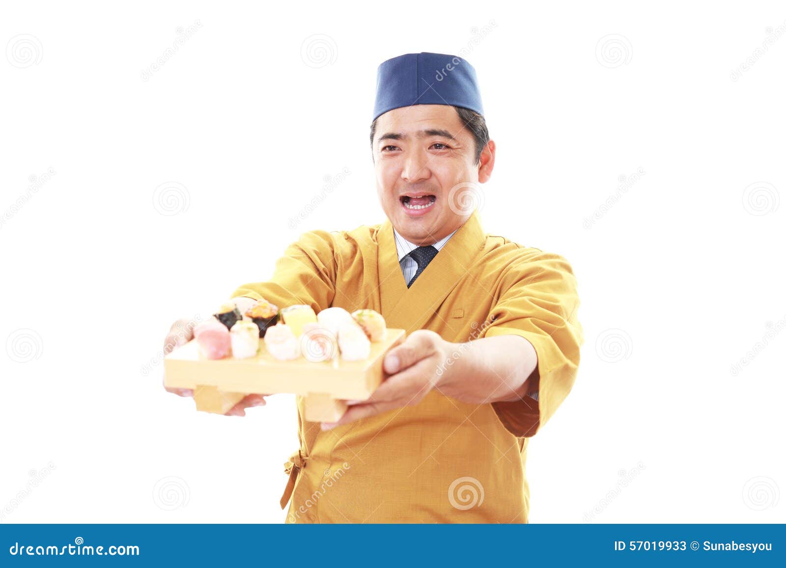 Portrait of a sushi chef stock image. Image of lunch - 57019933