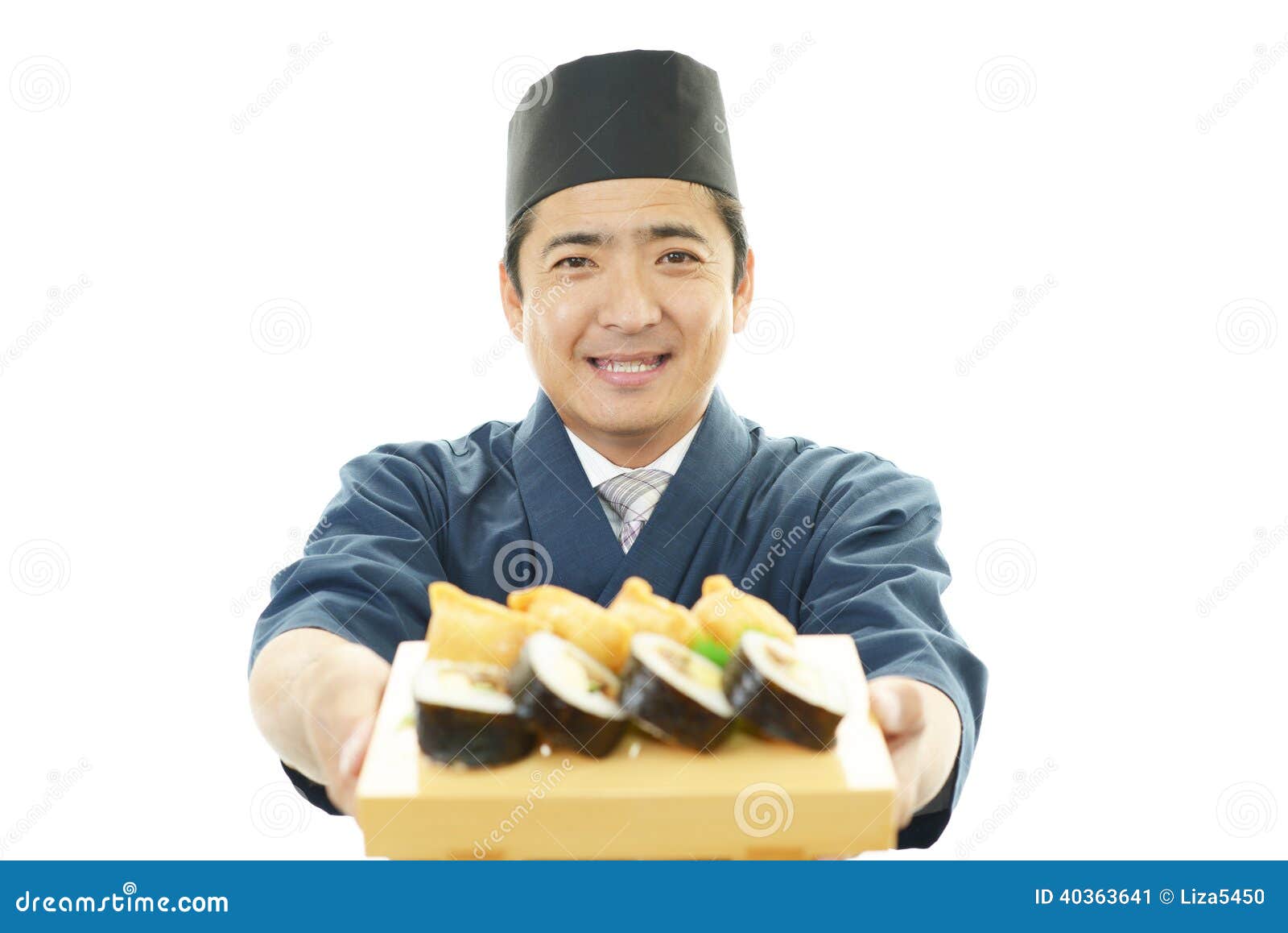 Portrait of a sushi chef stock image. Image of kitchen - 40363641