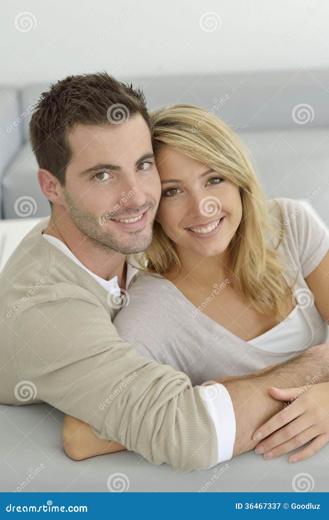 Portrait of sweet couple stock image. Image of embracing - 36467337