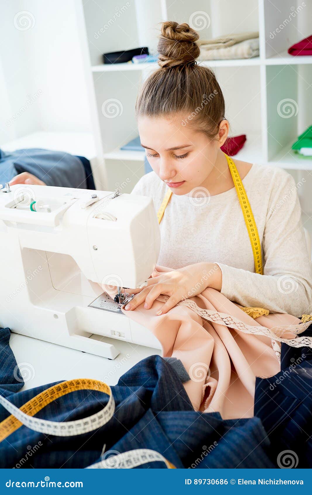 Portrait of a tailor stock photo. Image of dressmaker - 89730686