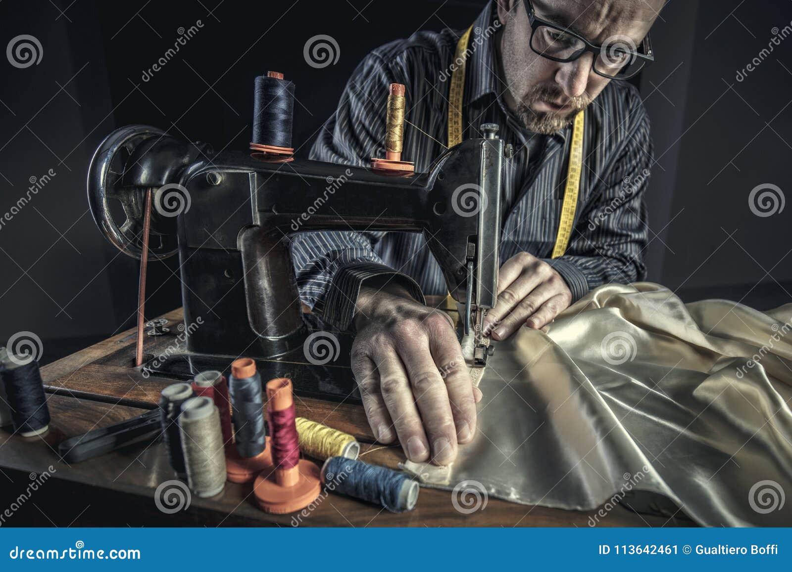 Portrait of tailor stock image. Image of making, industry - 113642461