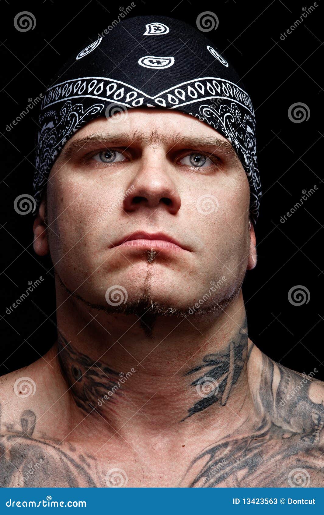 Portrait of tattooed man stock image. Image of danger - 13423563
