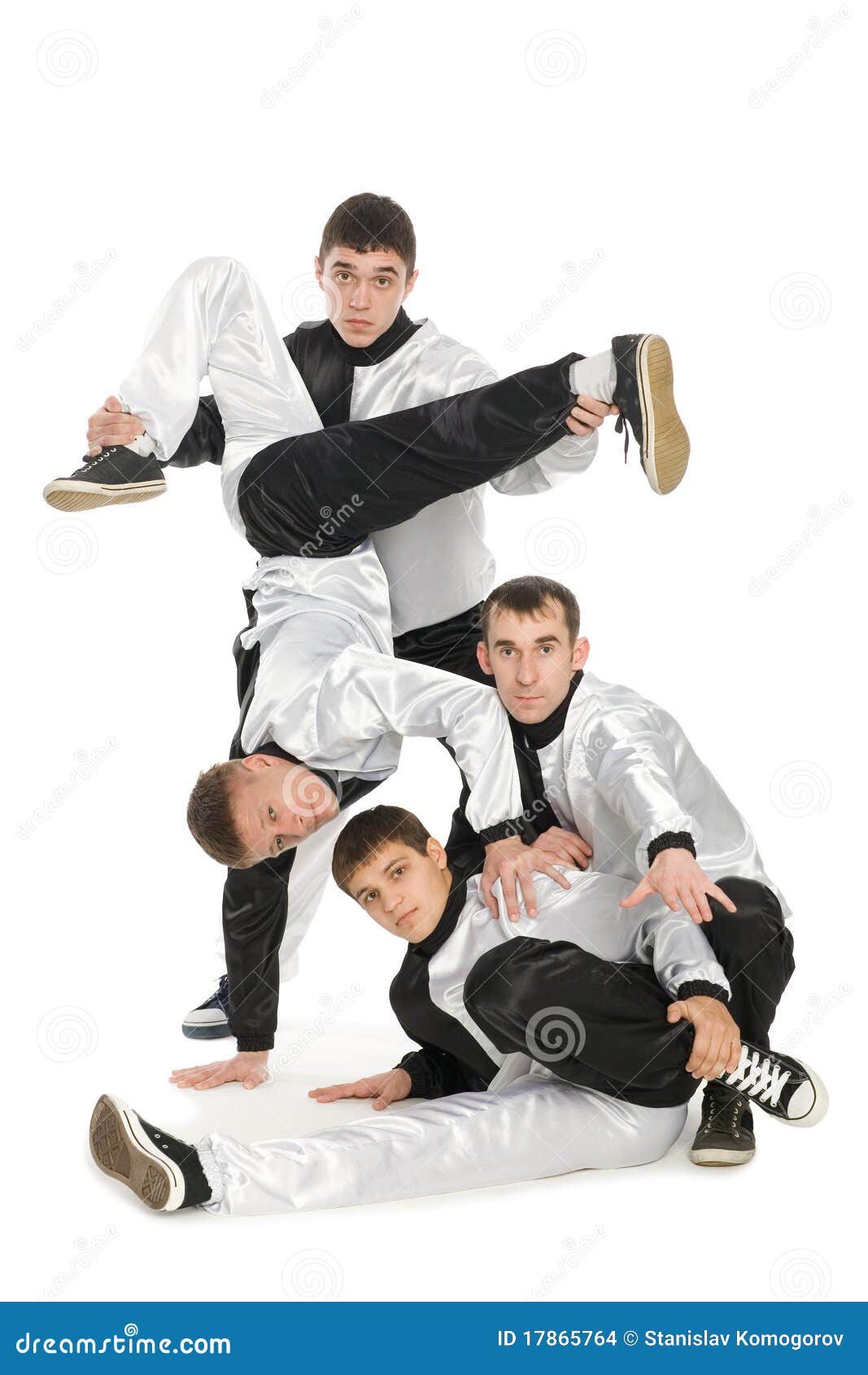 Portrait Team of Young Break Dancers Stock Photo - Image of funky ...