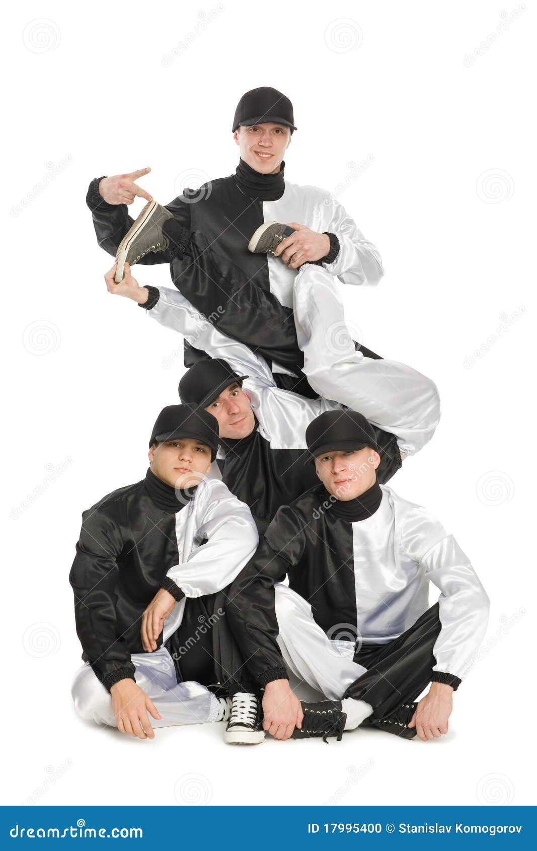 Portrait of a Team of Young Break Dancers Stock Photo - Image of music ...