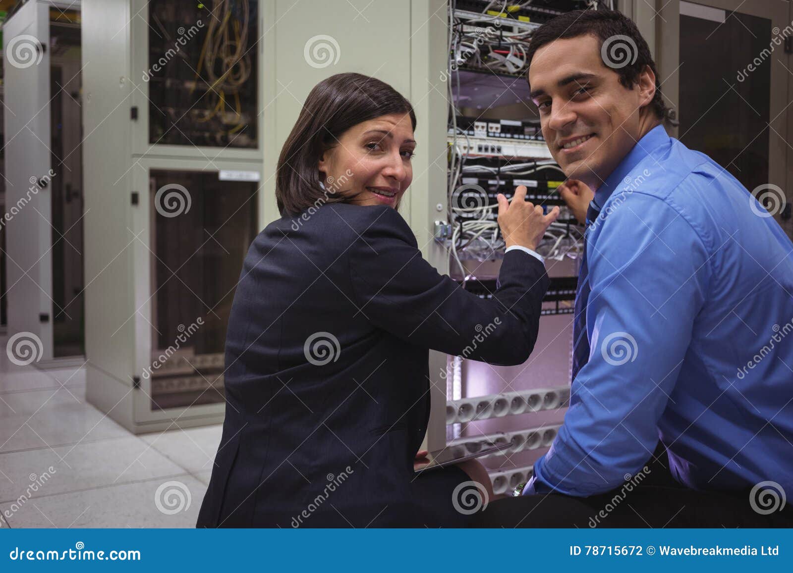 Portrait of Technicians Analyzing Server Stock Photo - Image of ...