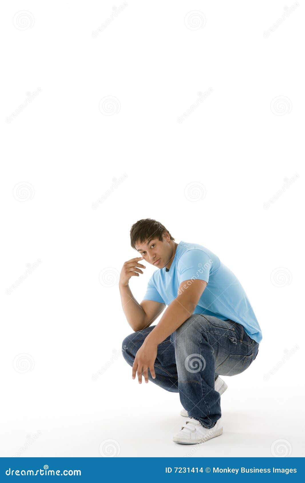 Portrait of Teenage Boy stock photo. Image of race, crouching - 7231414